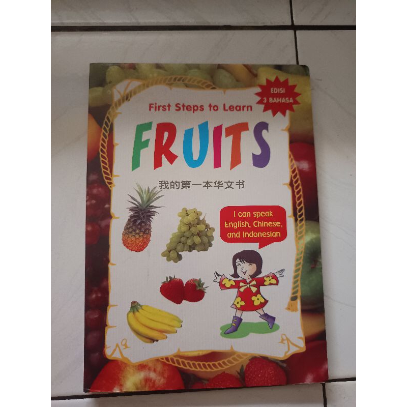 Jual First Step To Learn Fruits Preloved 3 bahasa ,Inggris,Mandarin ...