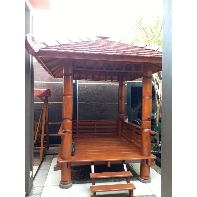 Jual Gazebo Kayu Glugu/Kelapa| Gazebo Tiang Motif| Gazebo Motiv Bambu 2 ...