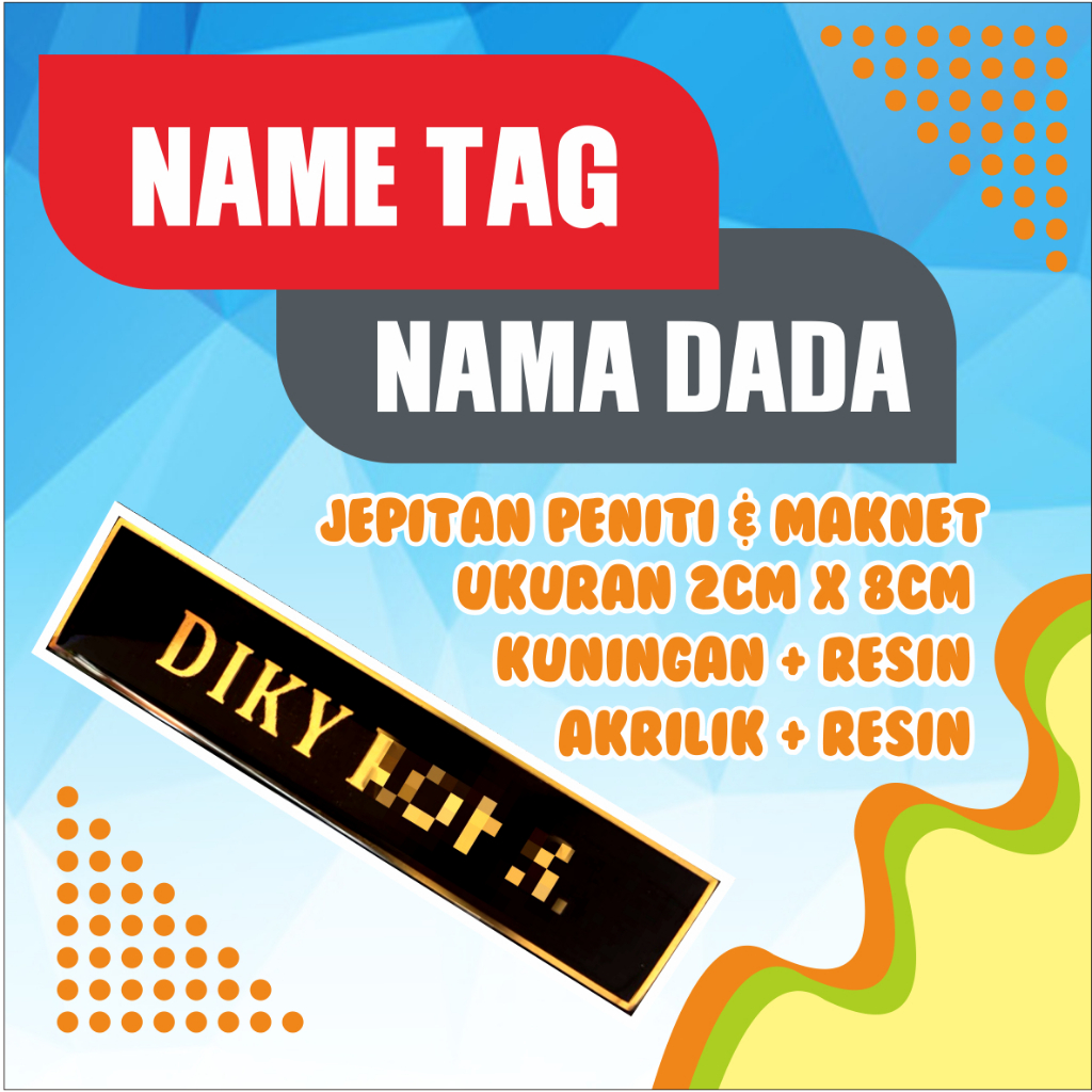 Jual NAME TAG | NAMA DADA | AKRILIK | Shopee Indonesia
