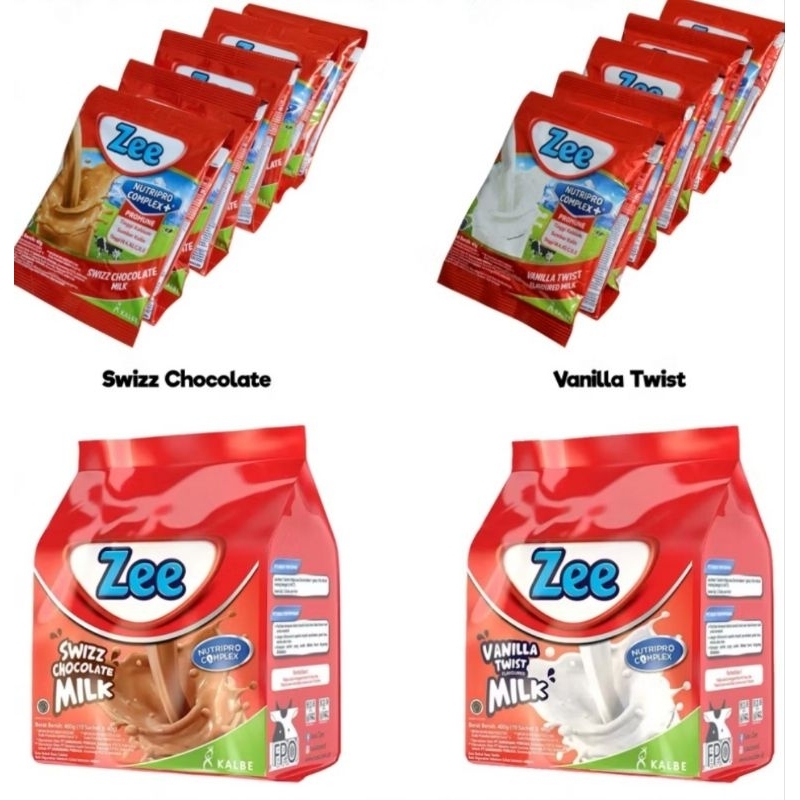 Jual susu zee coklat dan putih kemasan bag isi 10 sachet | Shopee Indonesia