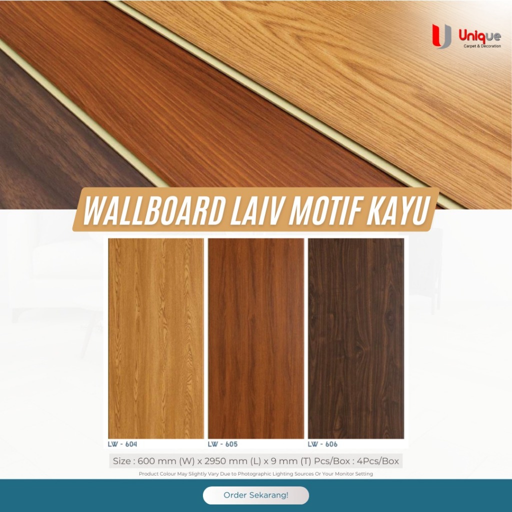Jual PVC Wallboard Laiv 60cm x 295cm Motif Kayu / Papan Board Dinding ...