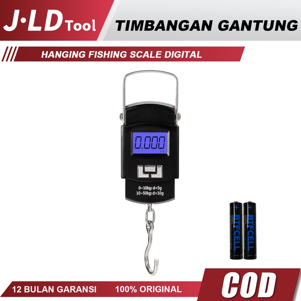 Jual JLD Timbangan Gantung Digital 50kg LCD Display Fishing Scale ...