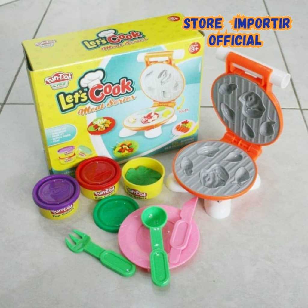 Jual Mainan Fun Doh Chef Creations Let`s Cook Meat Series 28123 Lengkap ...