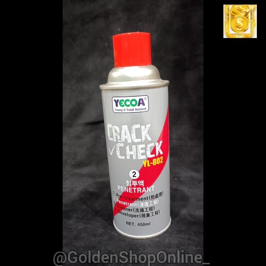 Jual Spot Check Penetrant Crack Checker Yecoa YL-802 450ml | Shopee ...