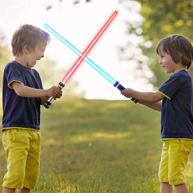 Jual Pedang Laser Mainan 7 Warna Lightsaber yang Dapat Ditarik 2-In-1 ...