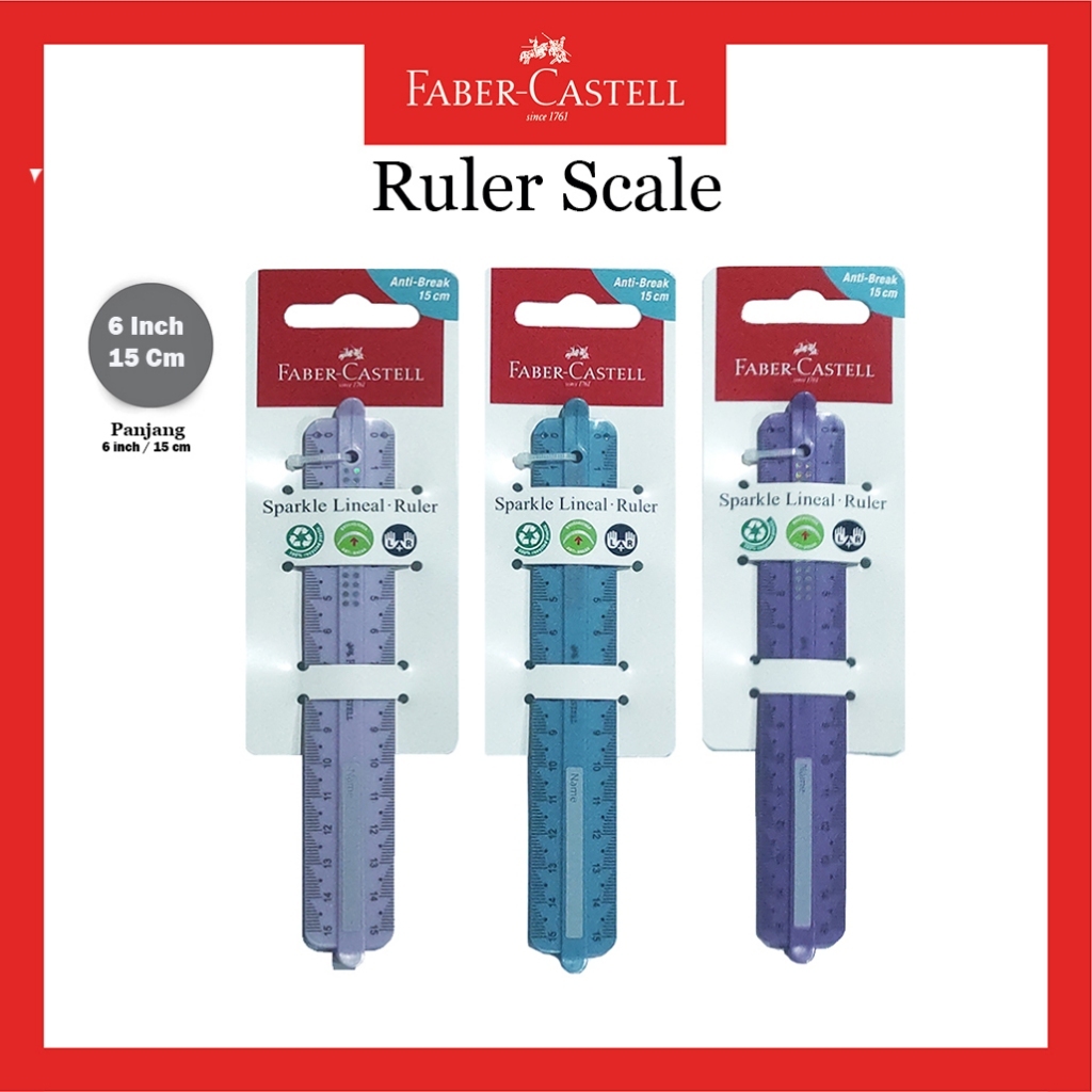 Jual Faber Castell Sparkle Ruler Penggaris 15 cm | Shopee Indonesia