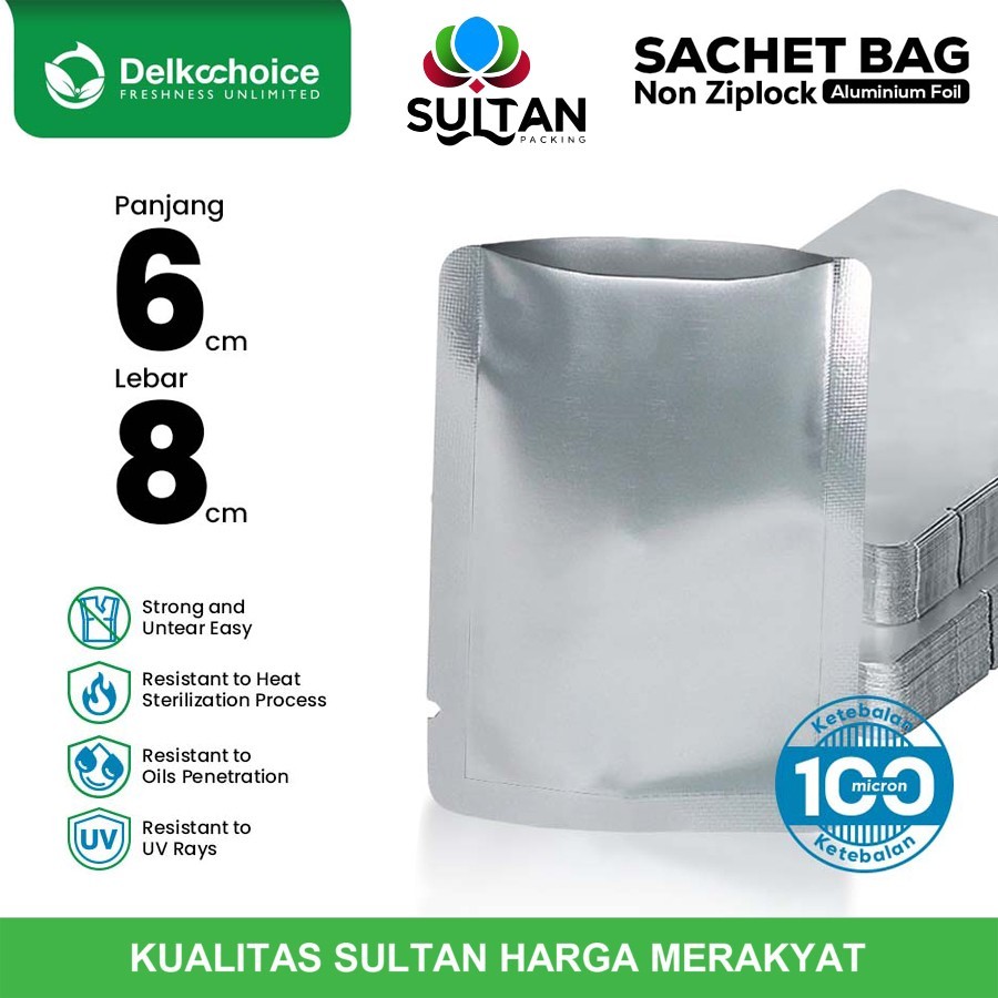 Jual PLASTIK SACHET / Sachet Bag SASET PURE ALUMUNIUM Foil 6x8cm ...