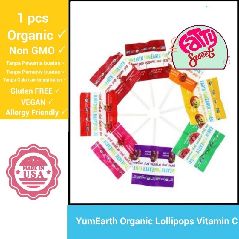 Jual Yumearth Organic Pops Permen Lollipop Vitamin C Permen Anak Non ...