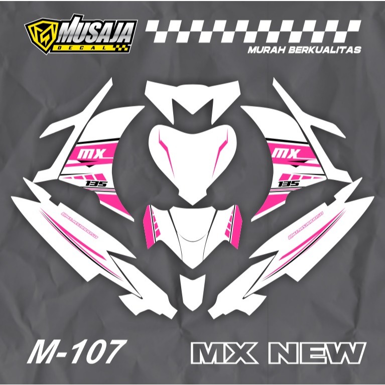 Jual Decal Mx new putih pink Fullbody - dekal striping mx king full ...