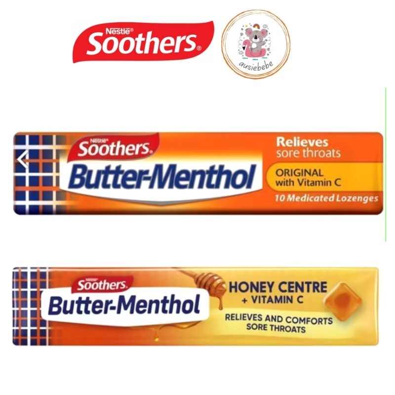 Jual Butter Menthol Original / Honey Sore Throat Lozenges + Vitamin C ...