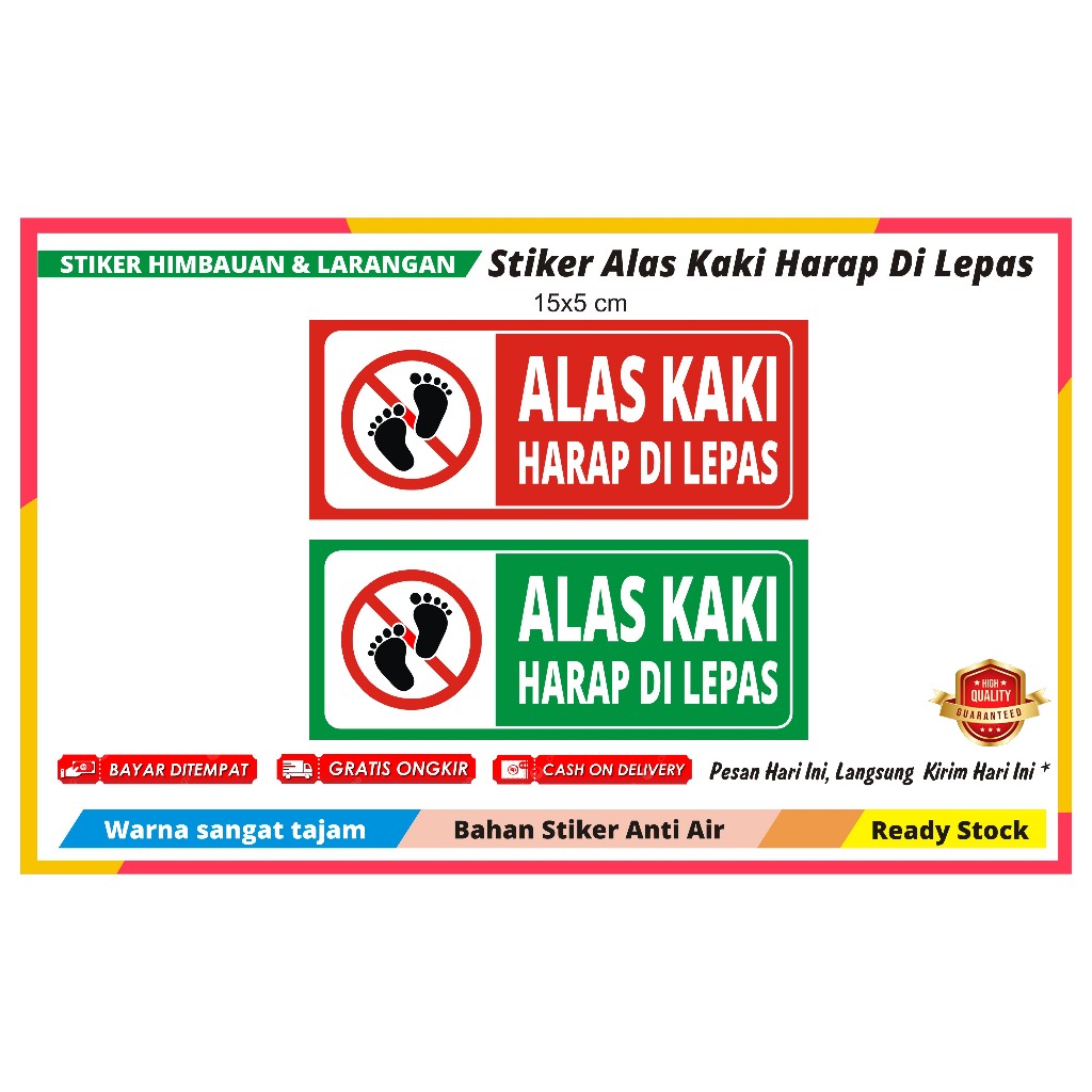 Jual STIKER ALAS KAKI HARAP DILEPAS | Shopee Indonesia