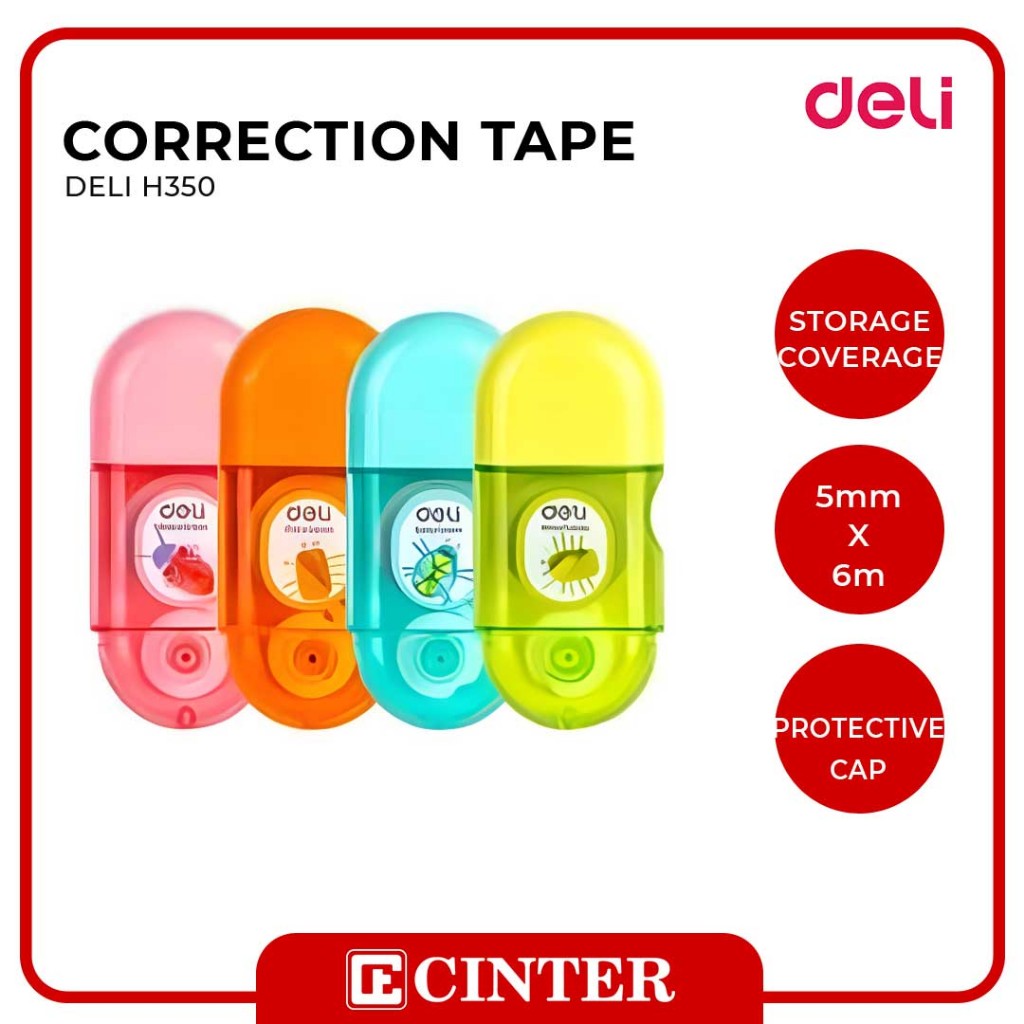 Jual DELI - CORRECTION TAPE / PITA KOREKSI / TIP X H350 6MX5MM | Shopee ...