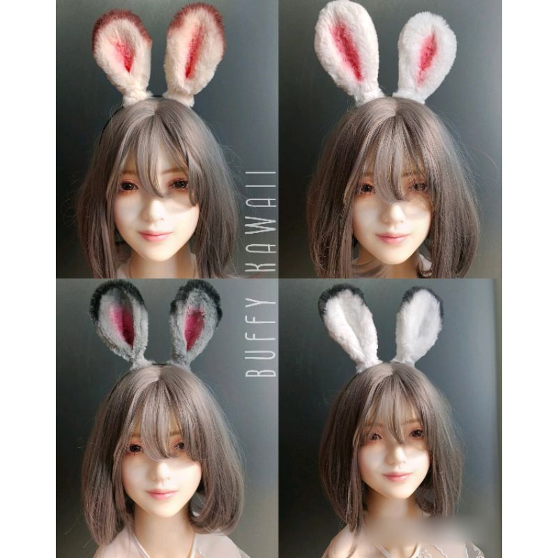 Jual Bando kelinci round small furry kawaii halloween party rabbit ...