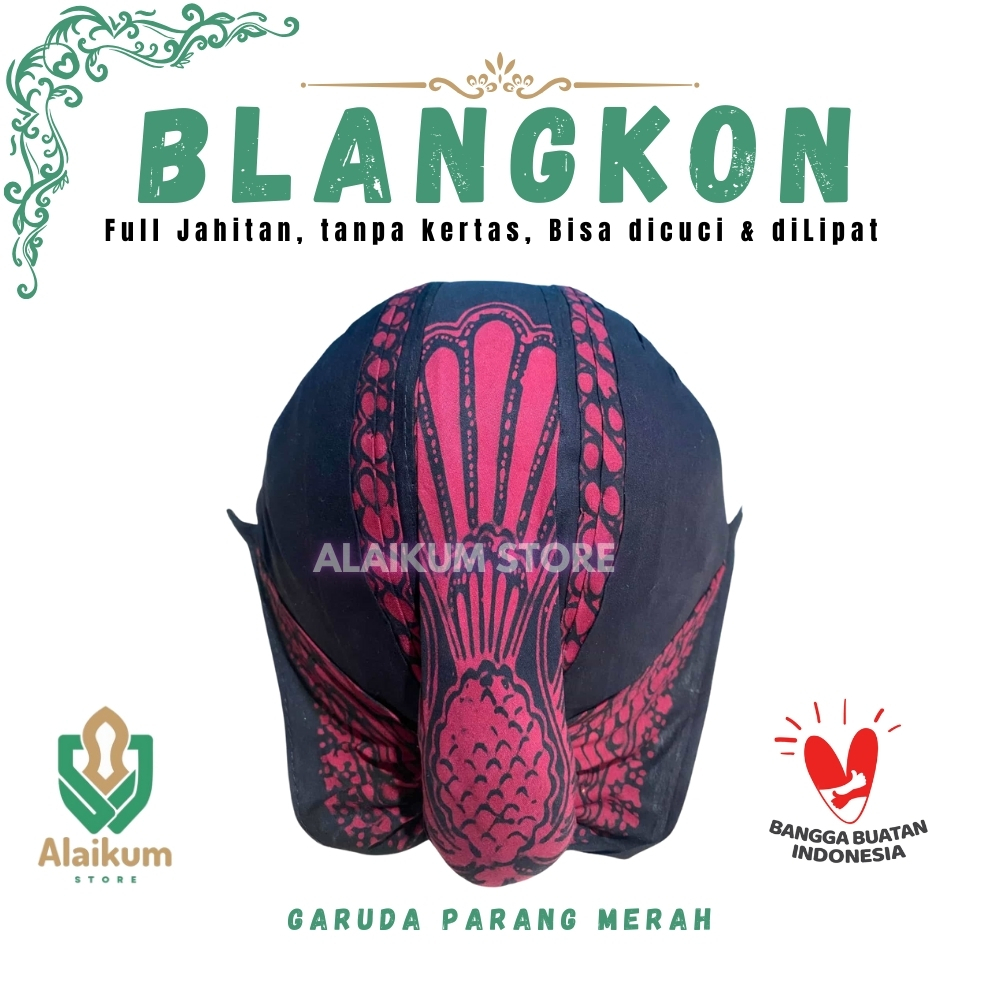 Jual BLANGKON MOTIF GARUDA PA RANG MERAH | BLANGKON ALUSAN FULL JAHITAN ...
