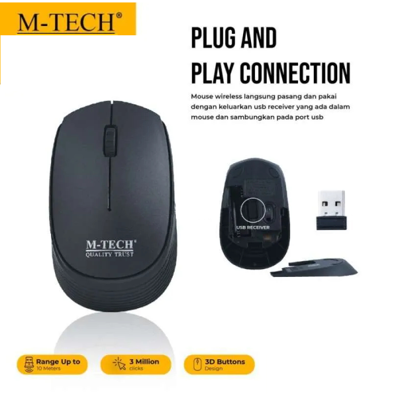 Jual Mouse Wireless M-Tech SY- 7030 Free Battery Mtech | Shopee Indonesia