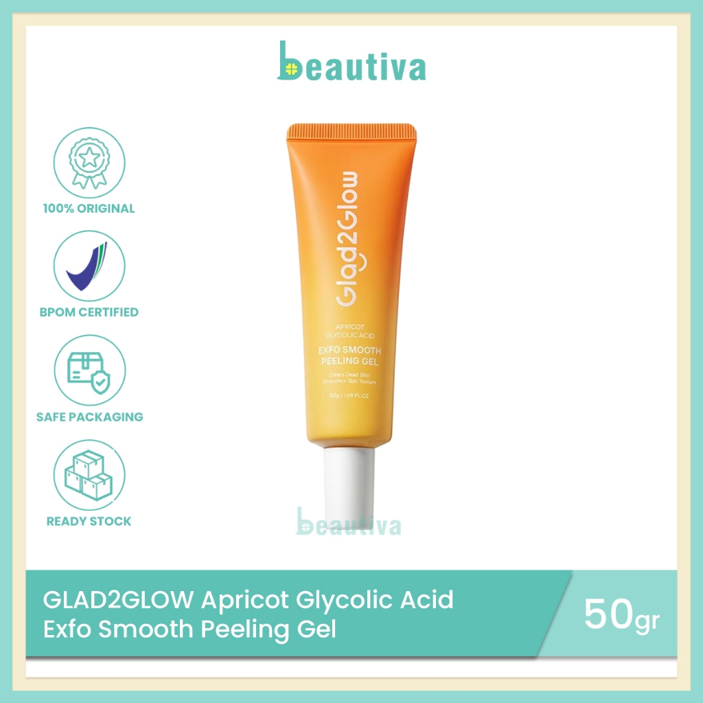 Jual Glad2Glow Apricot Glycolic Acid Exfo Smooth Peeling Gel | Shopee ...
