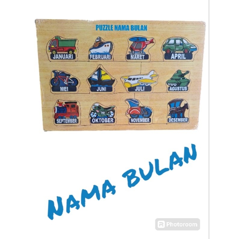 Jual Mainan Edukasi Puzzle nama bulan | Shopee Indonesia