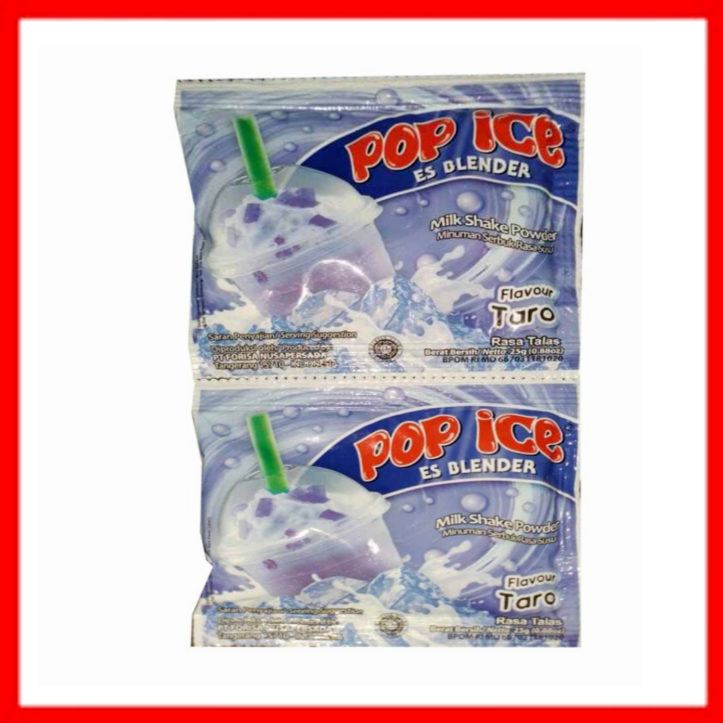 Jual POP ICE RASA TARO RENCENG ISI 10 SACHET @ 25 GRAM | Shopee Indonesia