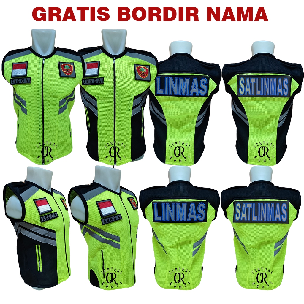 Jual Rompi Linmas Bahan DoubleMesh Tebal High Quality Model Hijau ...