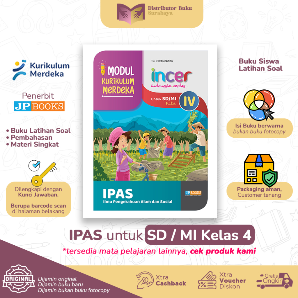 Jual Buku Latihan Soal Siswa + Pembahasan Materi (Plus Kunci Jawaban) Incer IPAS Sd Kelas 4 ...