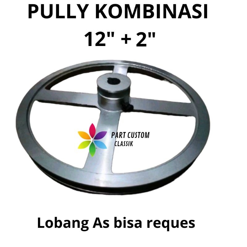 Jual Pulley pully puli Puley Poli polly kombinasi 12+2,5 inc Tipe v ...