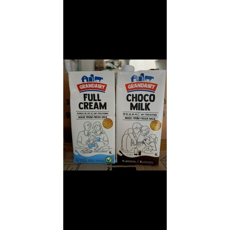 Jual SUSU UHT GRAND DAIRY FULL CREAM CHOCOLATE Coklat 1L | Shopee Indonesia