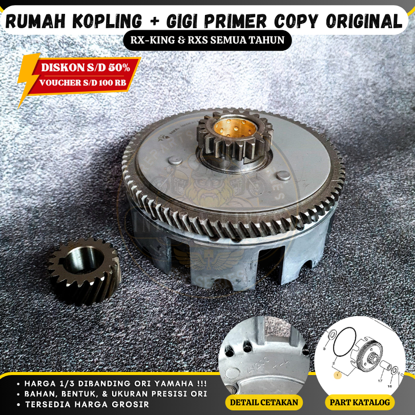 Jual Rumah Kopling Kupling 4Y2 Plus Gigi Primer Rx King RxKing RXK RXS COPY ORIGINAL | Shopee ...