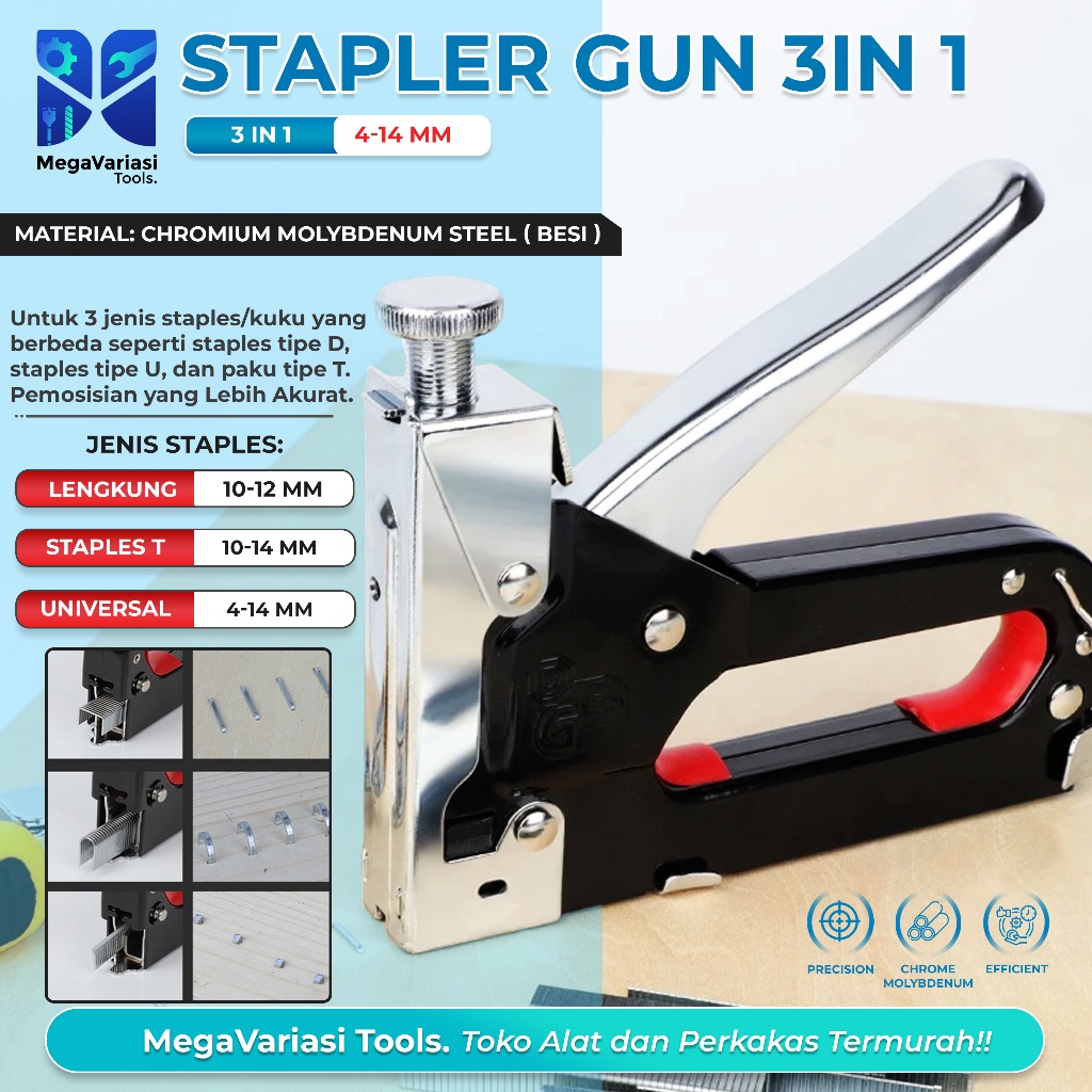 Jual Staple Gun Staples Bisa 3 Jenis Staples 4-14mm Alat Stapler Tembak ...