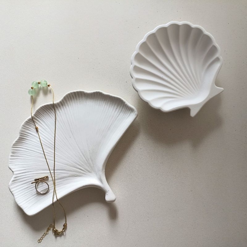 Jual Tray bunga ginkgo, tray kerang, shell tray, dekorasi, properti ...