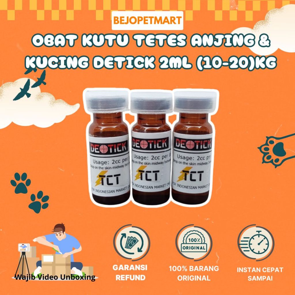 Jual Obat kutu DETICK - 2ml (10-20kg) Detick Plus Thailand 2 ml ...