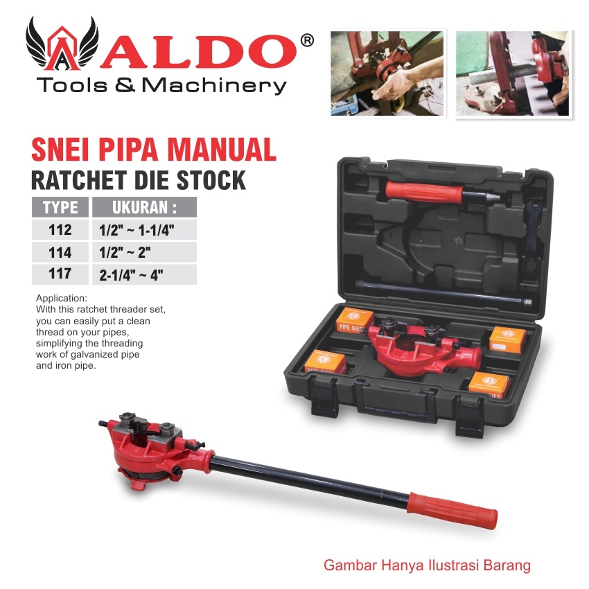 Jual SNEI PIPA / SENAI PIPA MANUAL / RATCHET DIE STOCK MERK ALDO ...