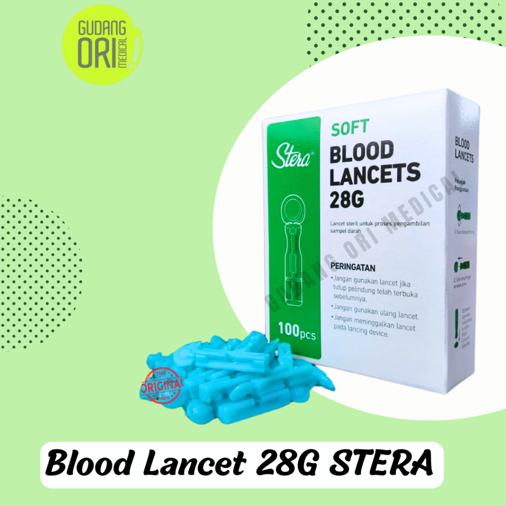 Jual Blood Lancet STERA 28G Isi 100 Pcs | Shopee Indonesia