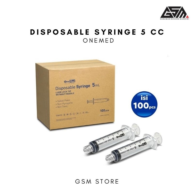 Jual Syringe 5 cc Without Needle Onemed Tanpa Jarum Box 100 Pcs ...