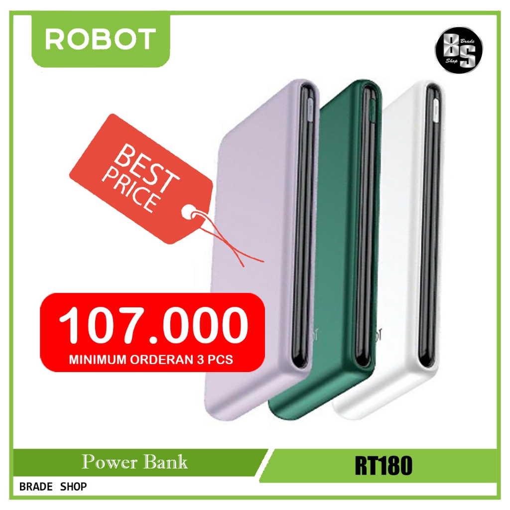Jual Power Bank Robot RT180 10000 Mah Dual Input Lightweight | Shopee ...
