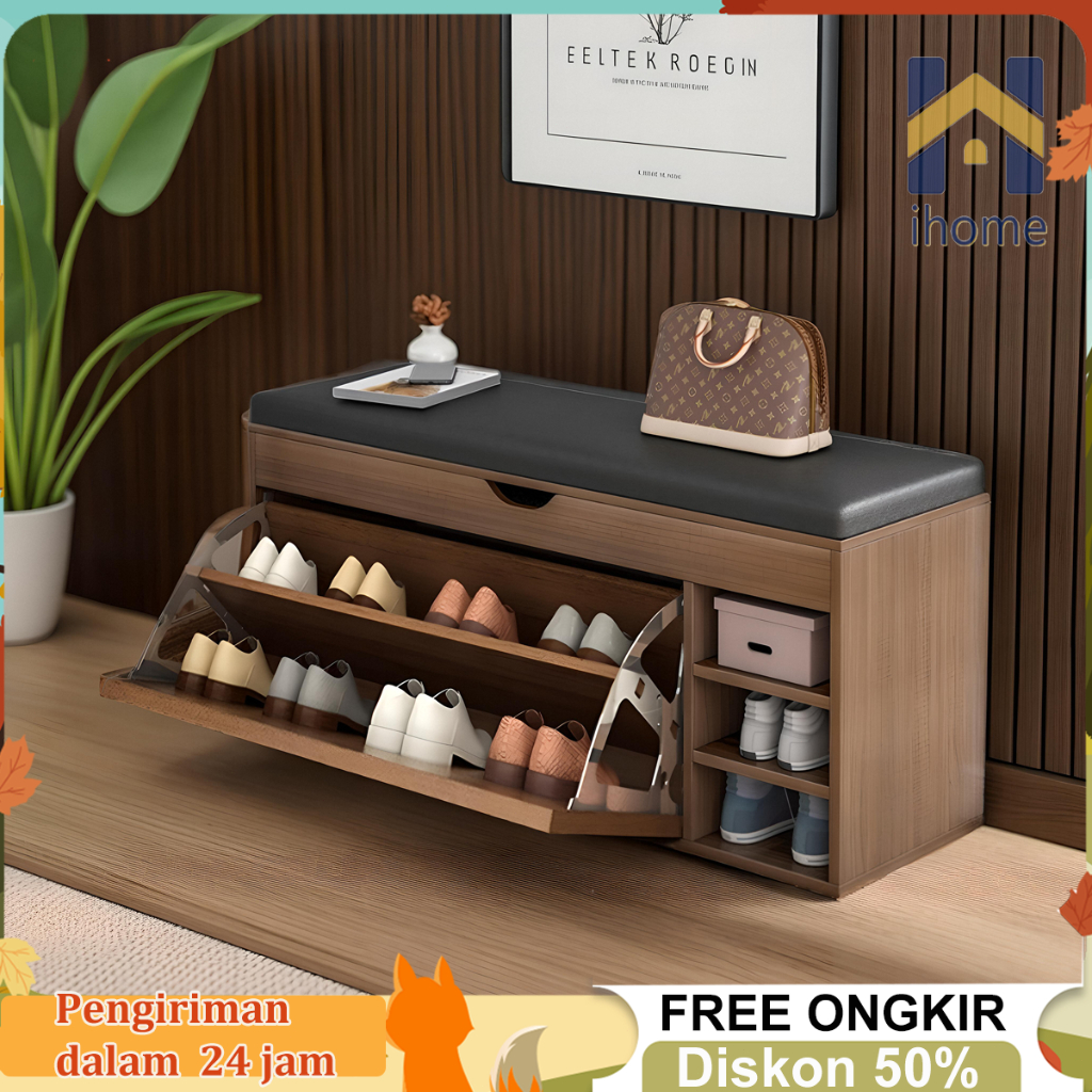 Jual IH Lemari Sepatu Kayu Minimalis Organizer Sepatu Lemari Sepatu ...