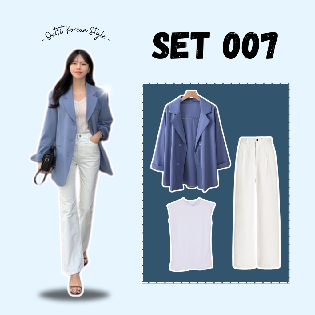 Jual RS - Set 007 | Outfit Kantor Simple Chic Korean Style (Setelan ...