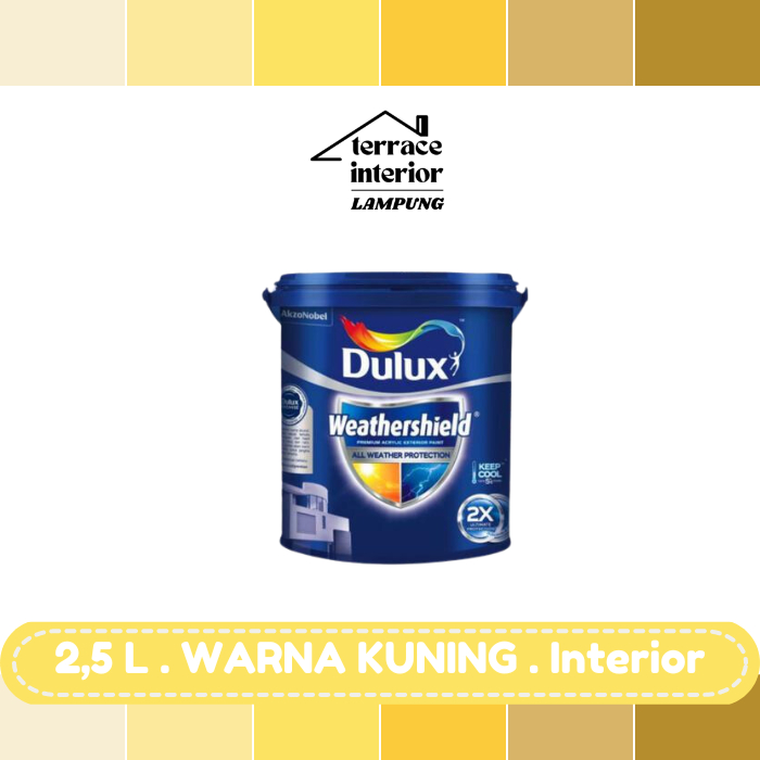 Jual Cat Tembok Dulux Weathershield Exterior 2.5L Kuning Semi Gloss ...