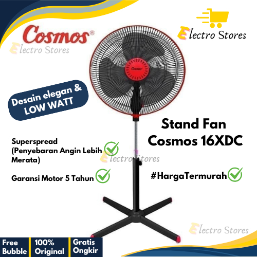 Jual Stand Fan Cosmos 16XDC Hitam / Putih Kipas Angin Berdiri 16inc ...