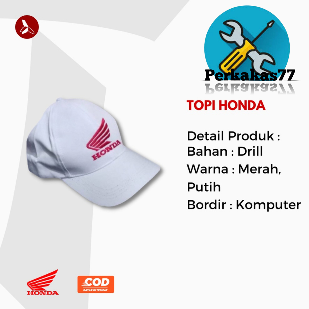 Jual Topi Honda Mekanik Ahass Bengkel Resmi Motor Honda / Topi Honda ...