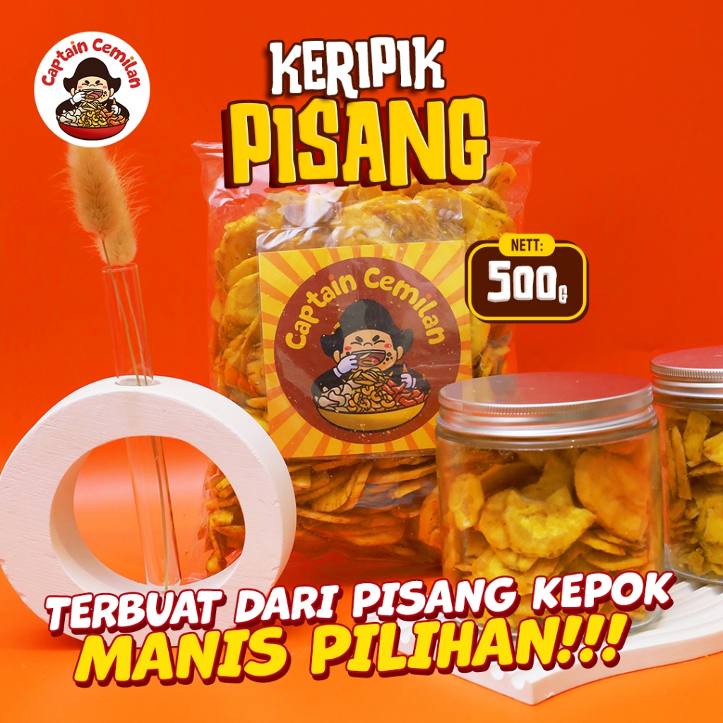 Jual 500gram Keripik Pisang Manis Renyah Balut Gula Pasir Snack Cemilan ...