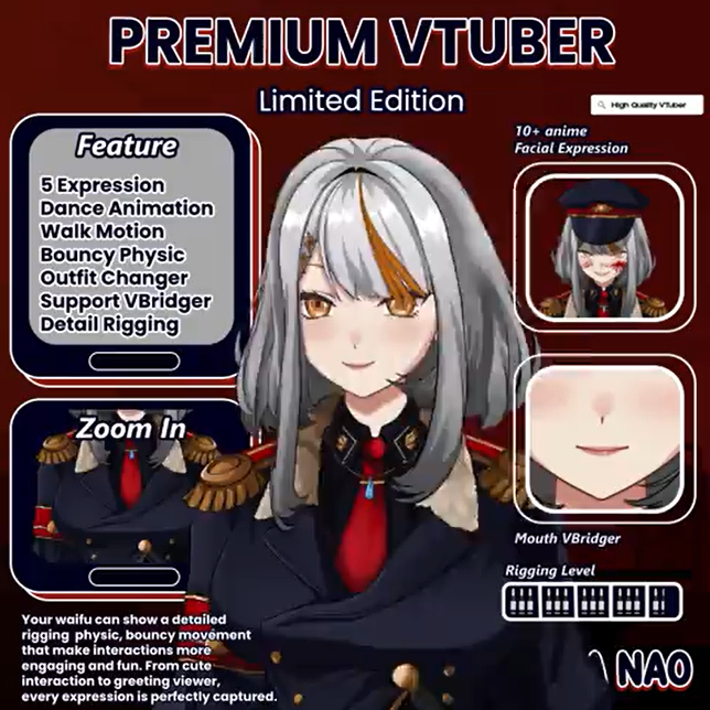Jual Dapatkan Eksklusivitas dengan Premium Vtuber Live2D Model Military ...
