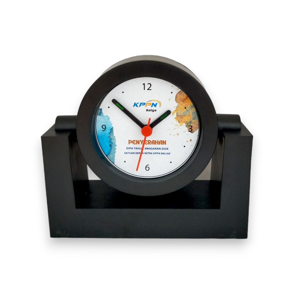 Jual ESA Jam Meja Custom Logo Perusahaan Warna Hitam | Shopee Indonesia