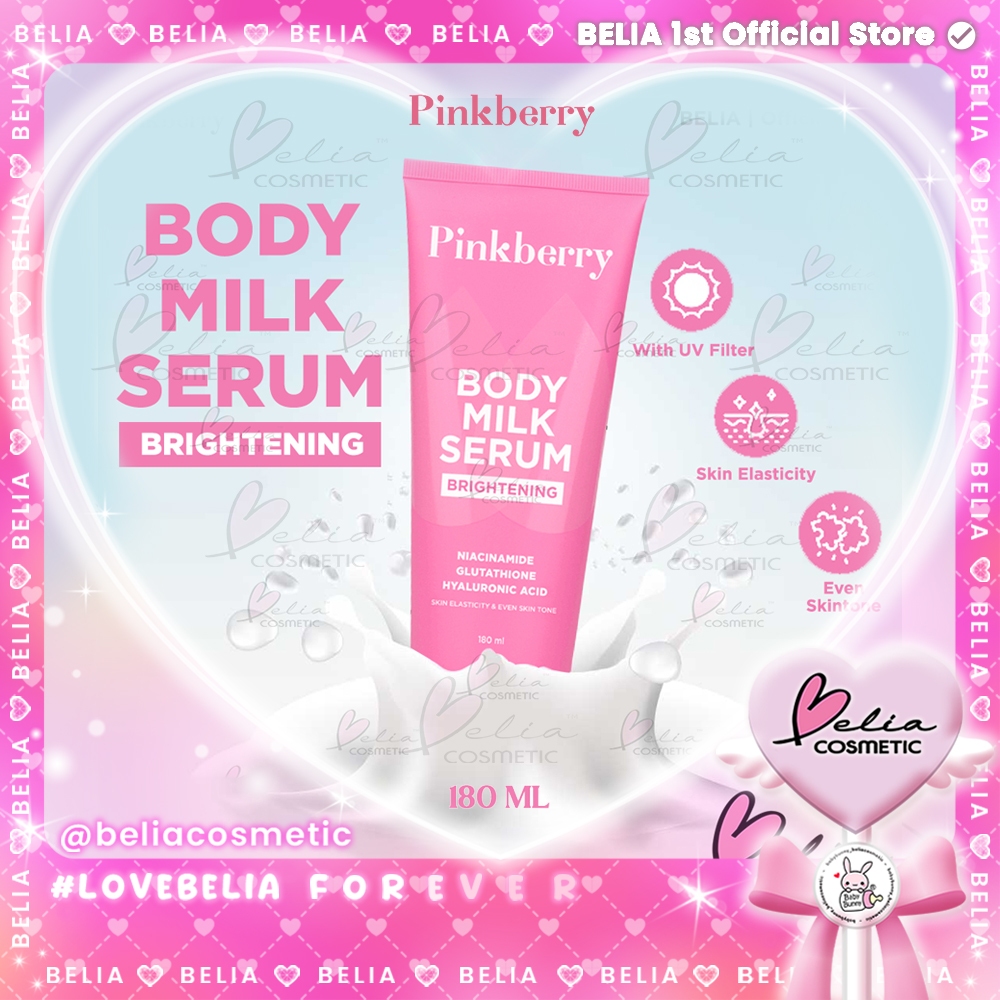 Jual BELIA PINKBERRY Brightening Body Milk Serum 180ml | Body Serum | Niacinamide | Glutathione ...