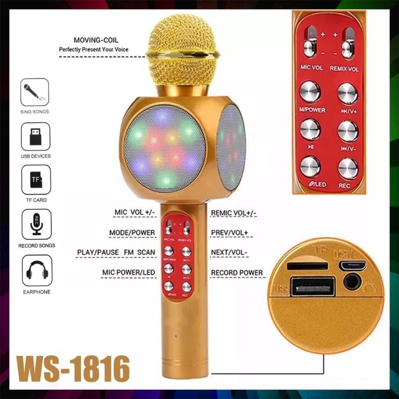 Jual MIC BLUETOOTH WS 1816/SPEAKER WIRELESS MIC SMULE WS 1816 DISCO/MIC KARAOKE WS 1816 𝑻𝒆𝒓𝒎𝒖𝒓𝒂𝒉 ...