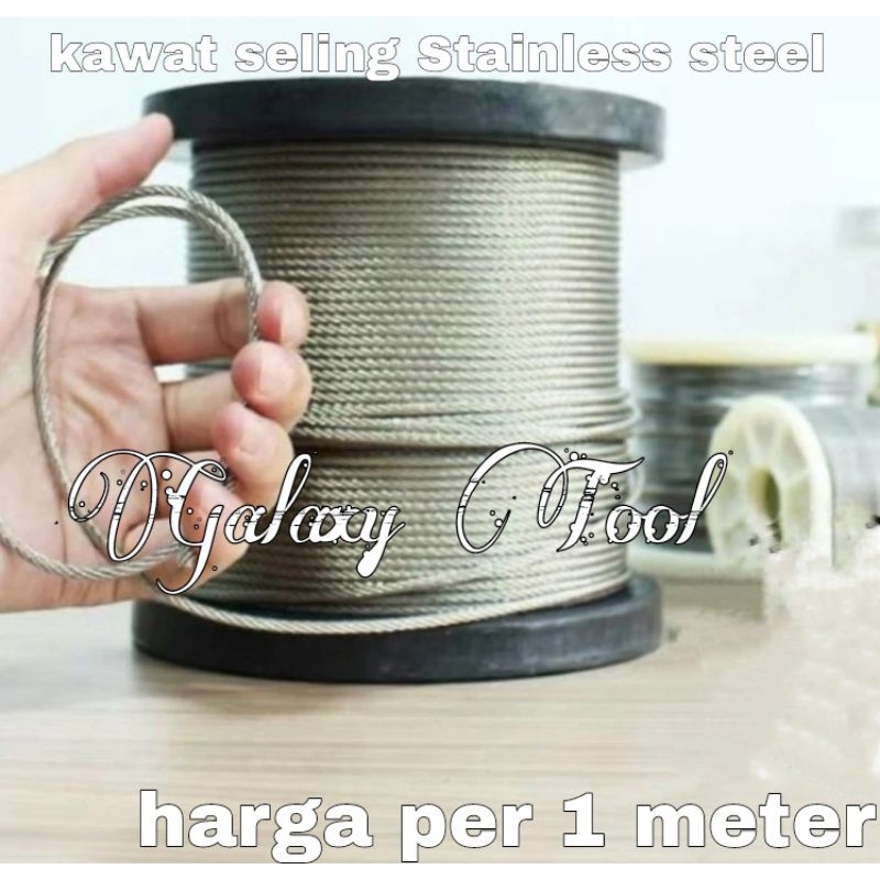 Jual Tali kawat seling Stainless Steel Anti karat 1.2 1.5 0.8 1 2 3 4 5 mm kabel Sling tali ...