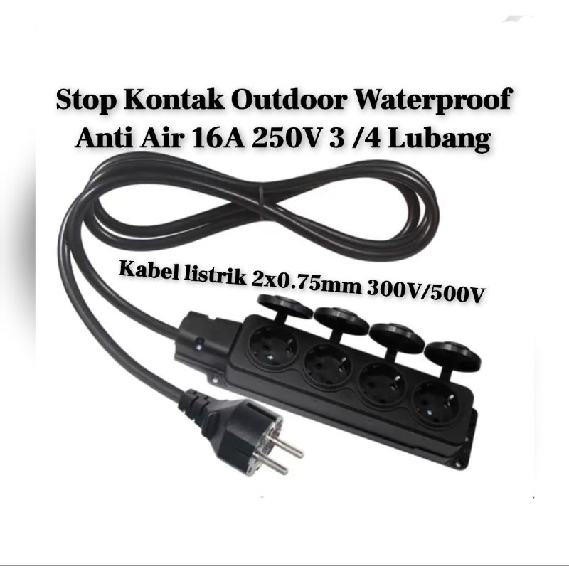 Jual Stop Kontak Outdoor Waterproof 3 Lubang kabel 1 2 3 4 5 6 7 8 9 10 ...