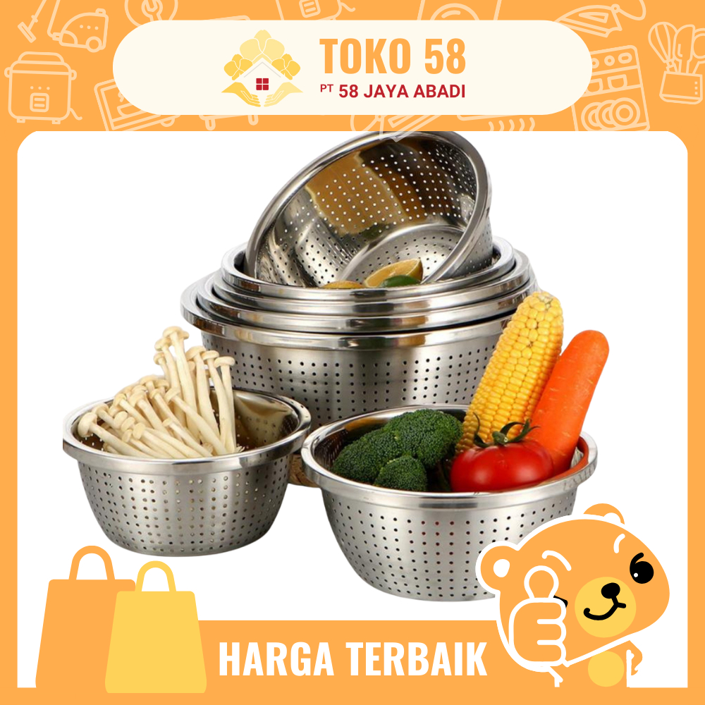 Jual [COD] Baskom Saringan Stainless Steel 20 cm [M-050] | Shopee Indonesia