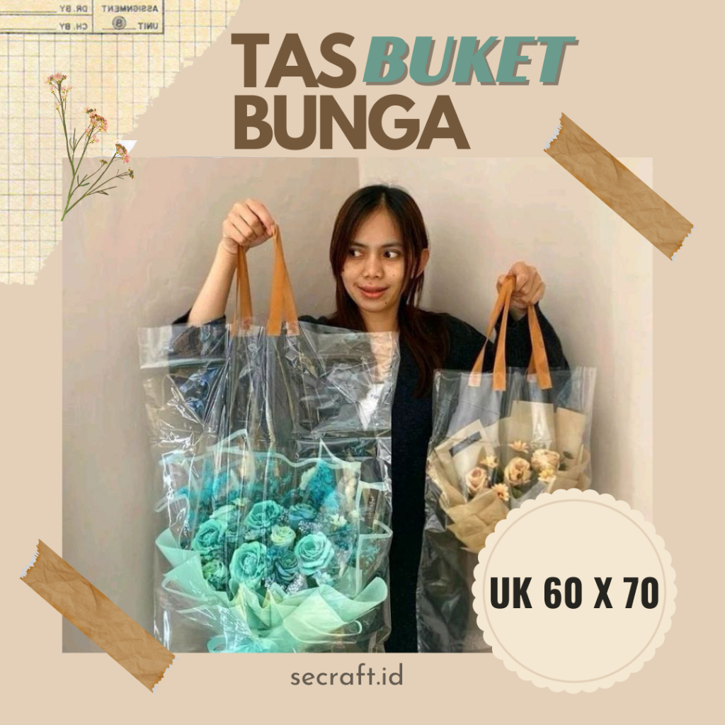 Jual [5 LEMBAR] Plastik Buket Bunga Tebal Ukuran 60 x 70 / Tas Buket ...