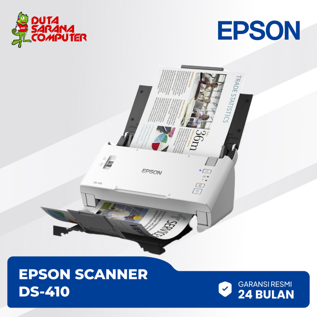 Jual Epson DS-410 A4 Duplex Sheet-Fed Document Scanner 300 DPI | Shopee ...