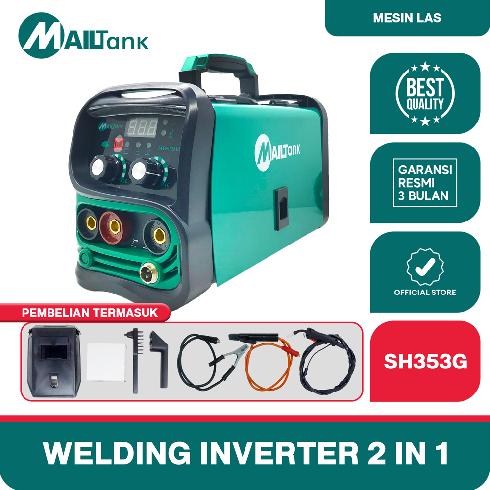 Jual MAILTANK SH353G Mesin las listrik 450watt bisa MIG dan MMA Welding Inverter 2in1 | Shopee ...